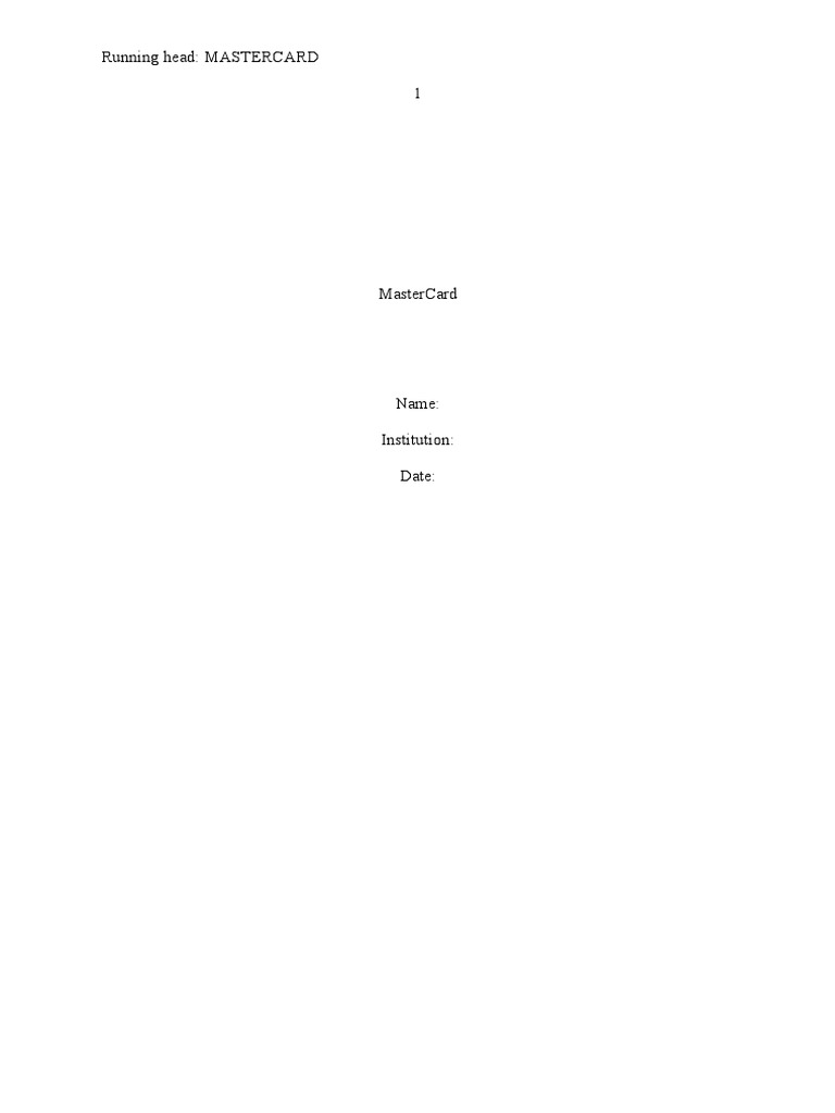 MasterCard SWOT Analysis | PDF | Swot Analysis | Master Card