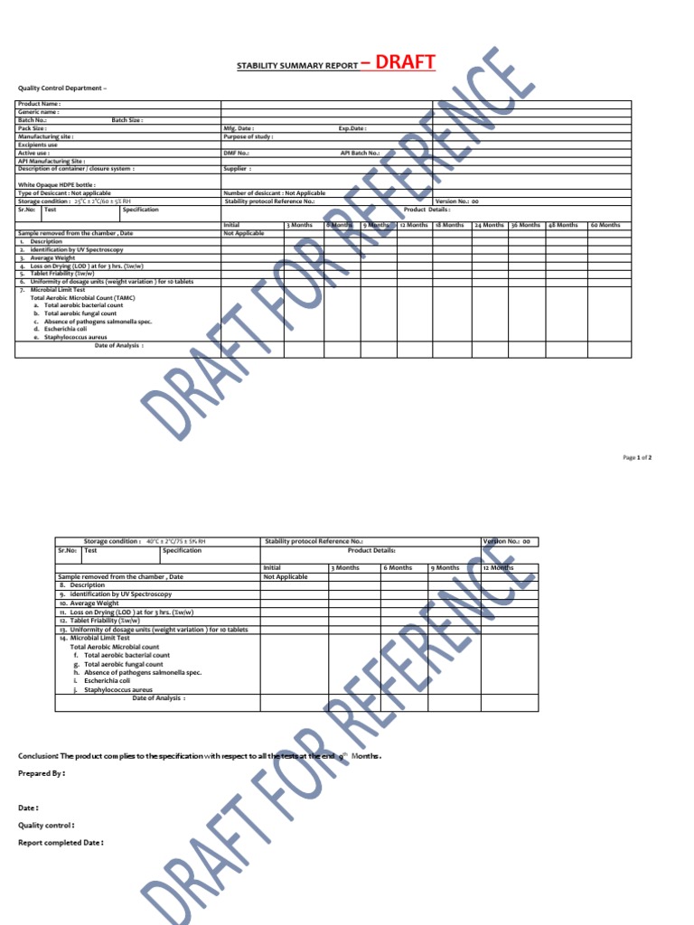 Annexure A - Stability Summary Report | PDF | Microbiology | Bacteria