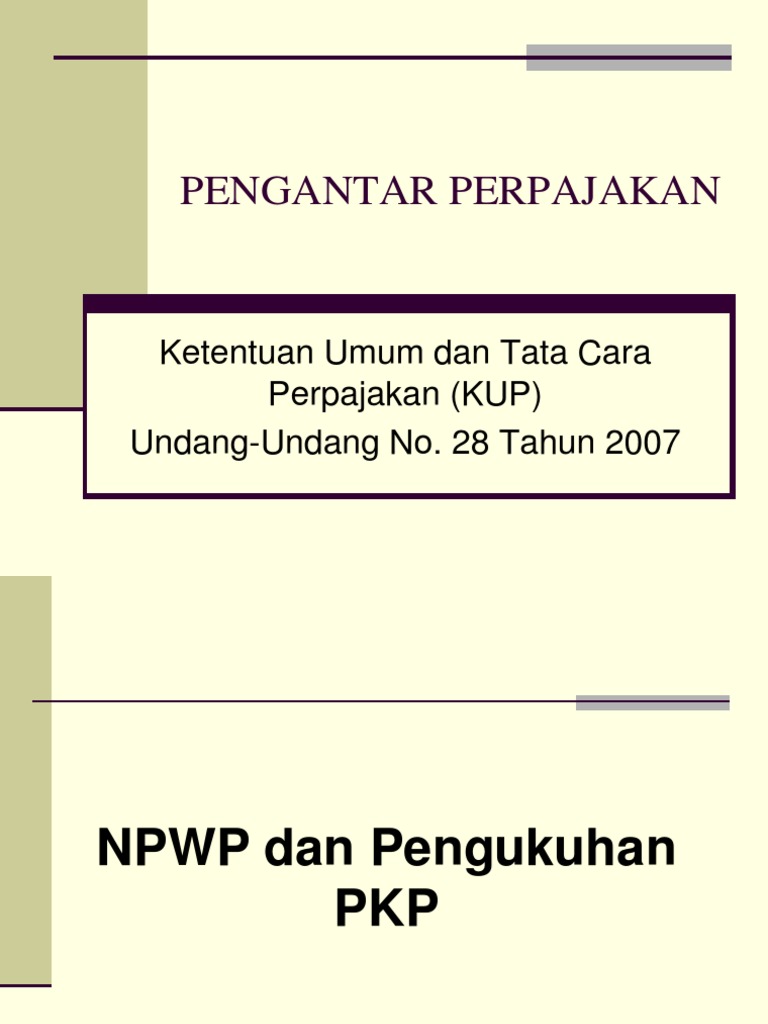 NPWP & Pengukuhan PKP | PDF