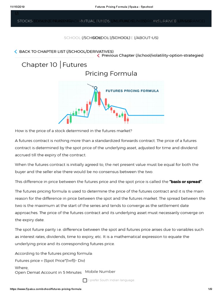 Futures Pricing Formula - 5paisa - 5pschool PDF | PDF | Futures ...