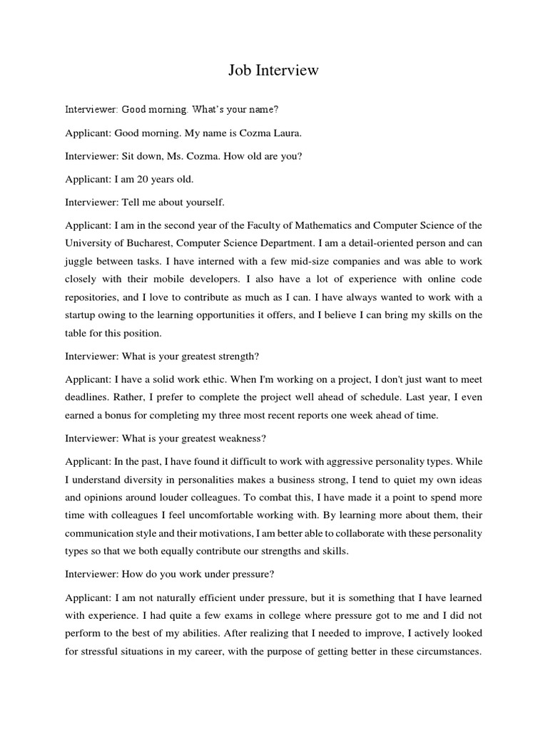 Job Interview | PDF | Motivation | Motivational