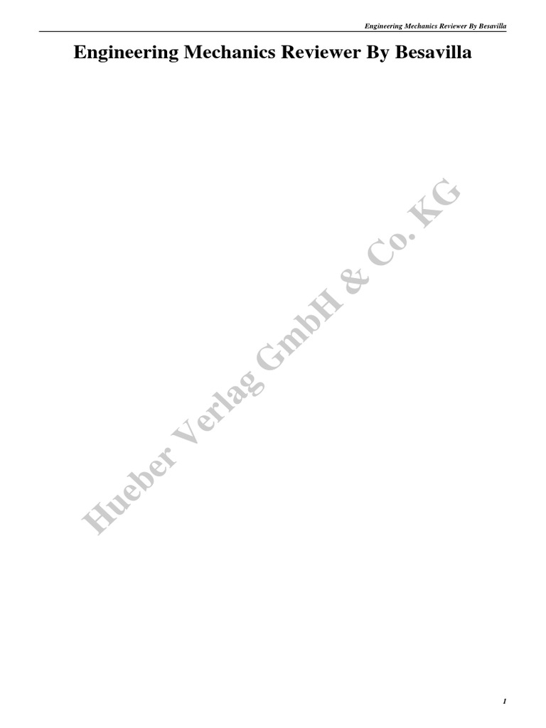 Engineering Mechanics Reviewer by Besavilla | PDF | Force | Engineering