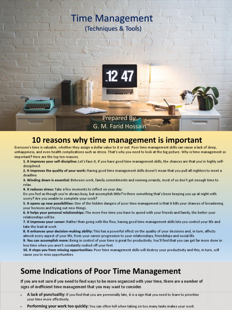 Time Management Techniques & Tools | PDF | Time Management ...