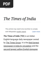 History of The Times of India | PDF | Newspaper Publishing | Newspapers