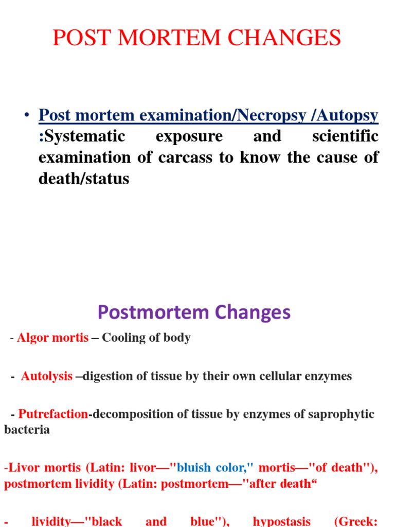 VPP (GVP - Post Mortem Changes by Gangane Sir) | PDF | Decomposition | Autopsy