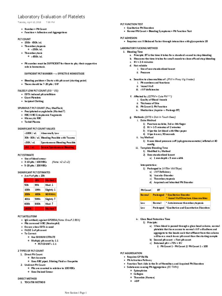 Hema Ii Lab | PDF | Platelet | Bleeding