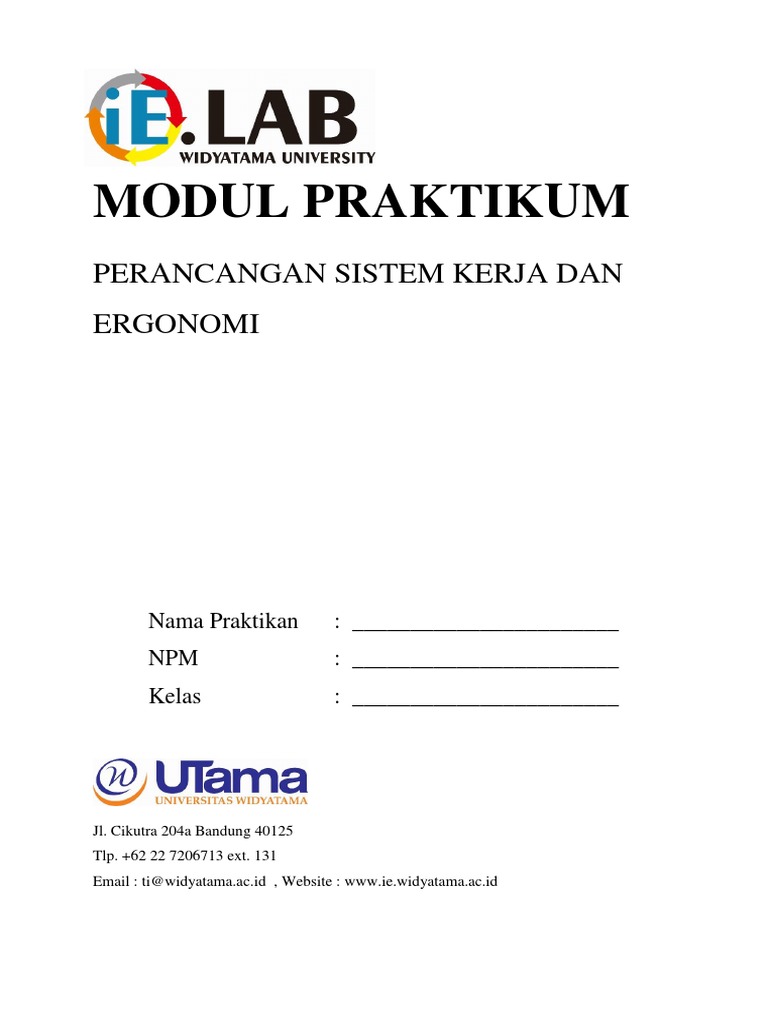 Modul Praktikum Sistem Kerja Ergonomi Rev.01 | PDF