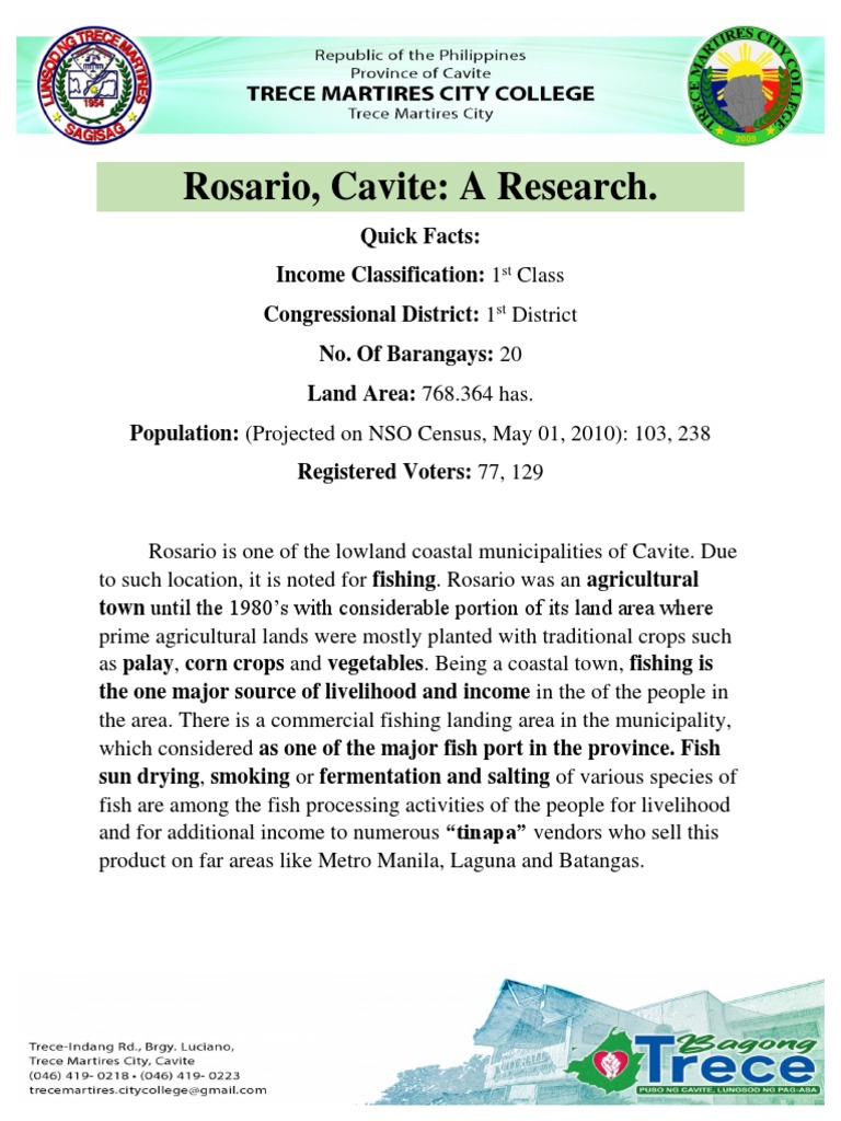 Rosario, Cavite Research | PDF | Philippines