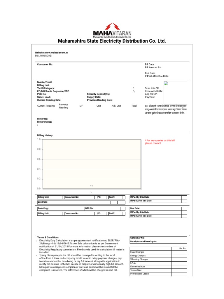 Maharashtra State Electricity Distribution Co. Ltd. Monthly Electricity ...
