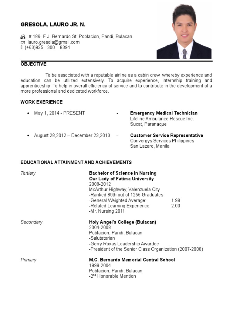 Fa Resume | PDF | Emergency Medical Services | Nursing