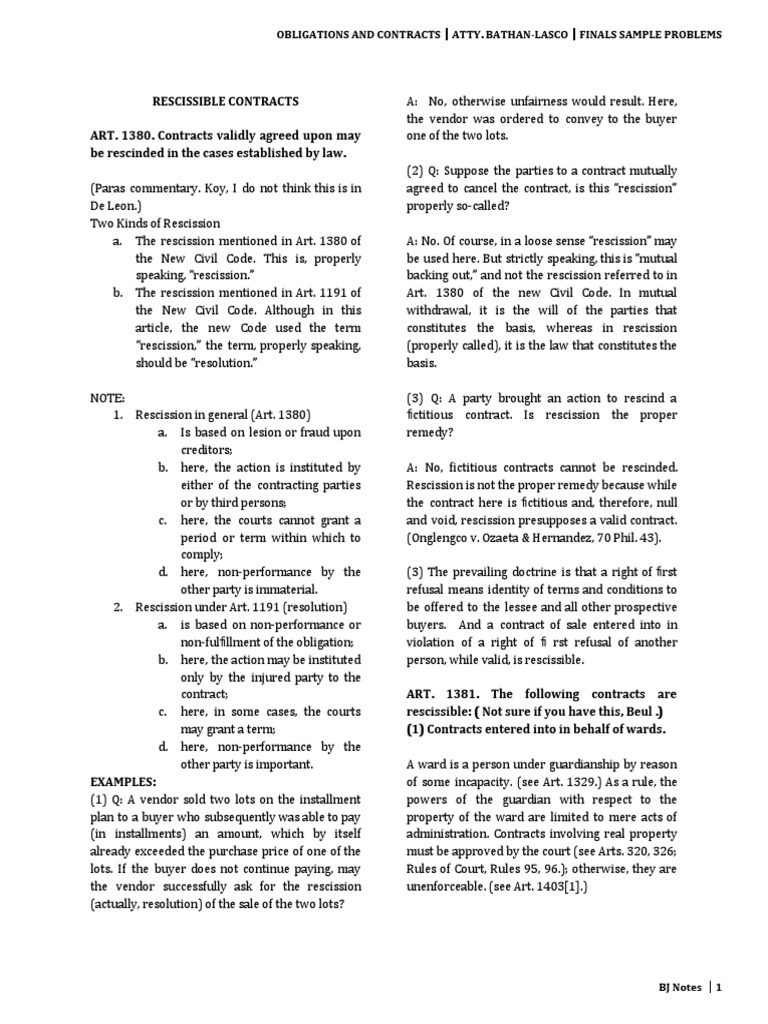 Oblicon Finals Sample Problems PDF | Download Free PDF | Annulment | Judgment (Law)