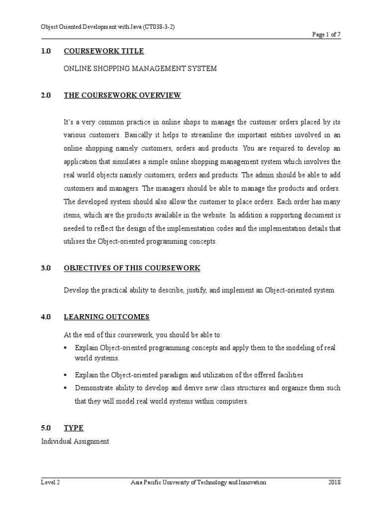 Assignment Oodj Pdf Object Oriented Programming Class Computer Programming 6532