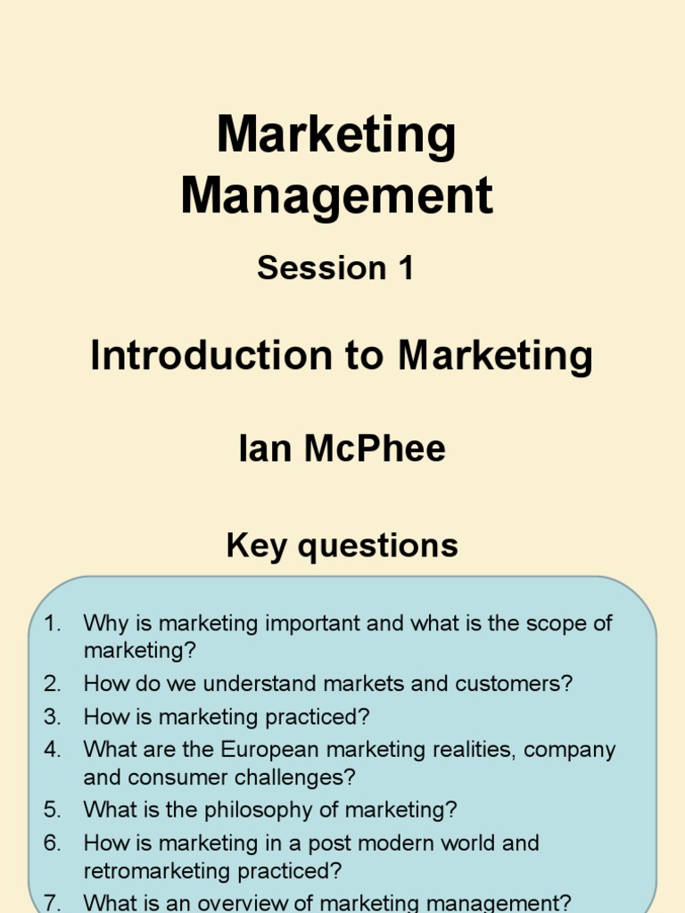01 Introduction To Marketing | PDF | Marketing | Customer
