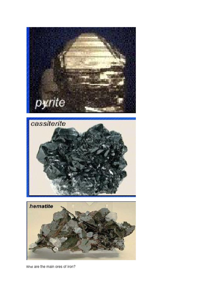 What Are The Main Ores of Iron | PDF | Iron | Minerals