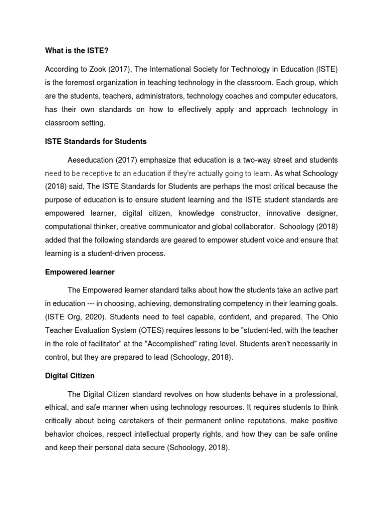 Iste Standards Pdf Teachers Science Education