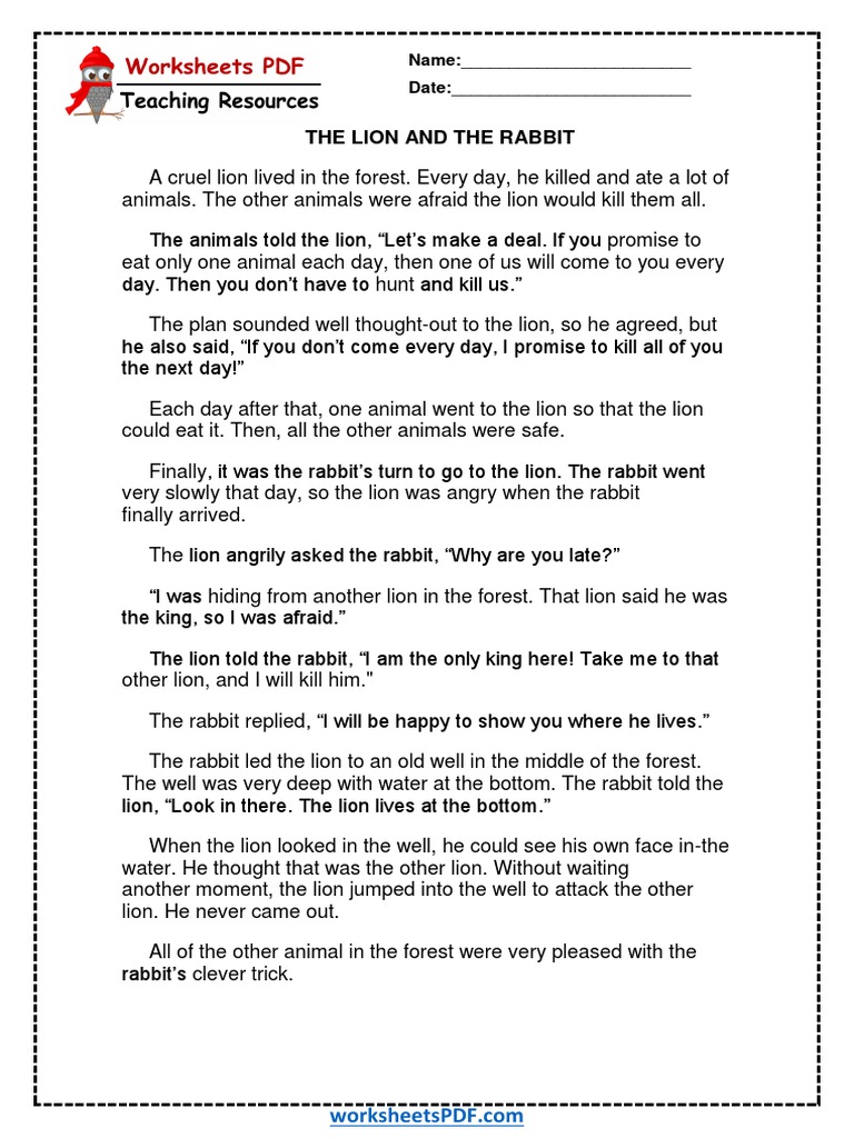 The Lion and The Rabbit | PDF | Lion