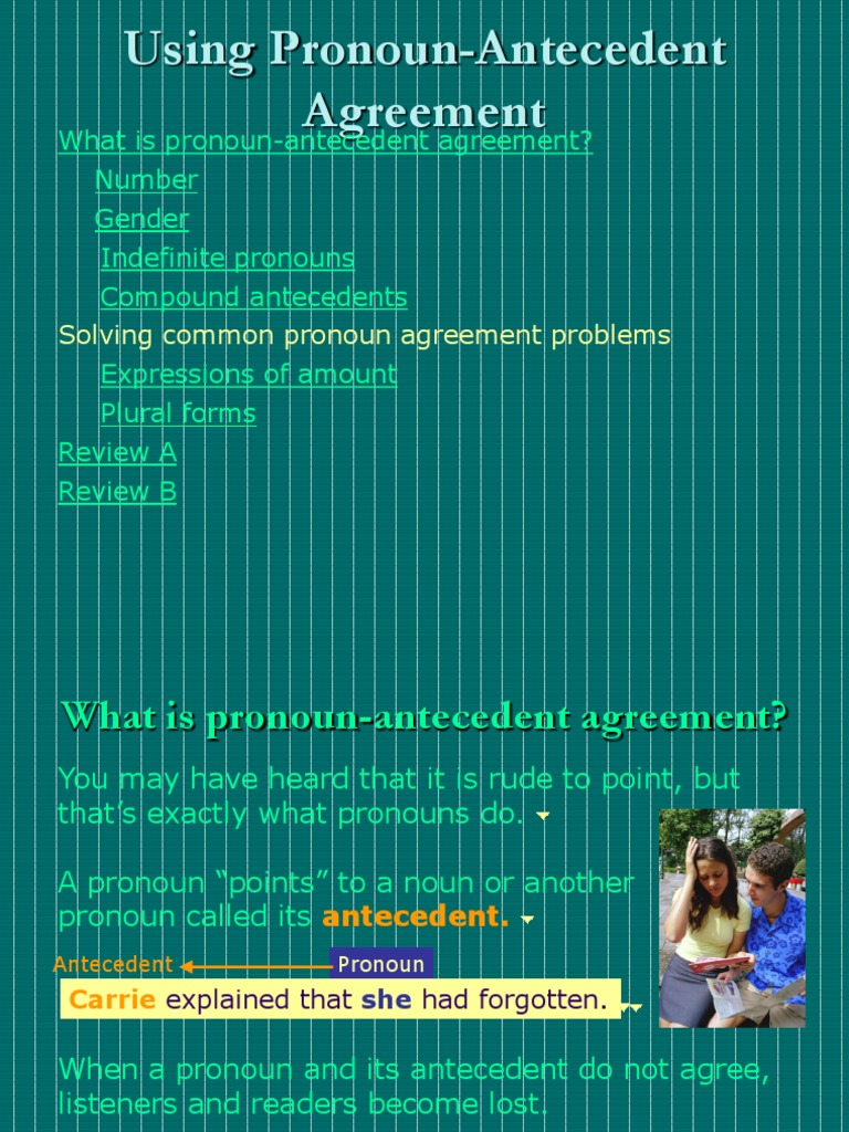 Understanding Pronoun-Antecedent Agreement | PDF | Grammatical Gender ...