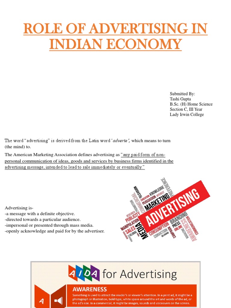 Role of Advertising in Indian Economy | PDF | Advertising | Brand