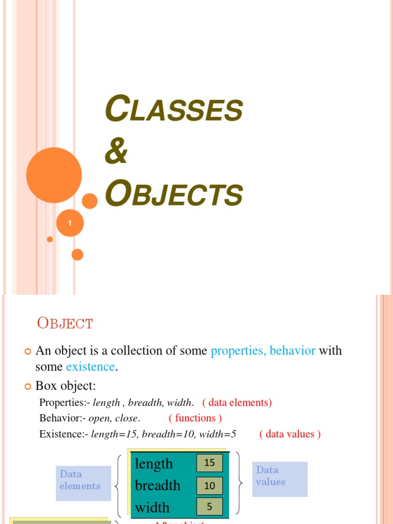 Classes And Objects Pdf Class Computer Programming Method Computer Programming