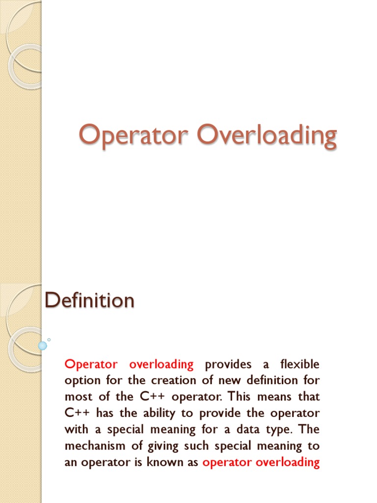 Operator Overloading | Download Free PDF | Software Engineering | Computer Programming