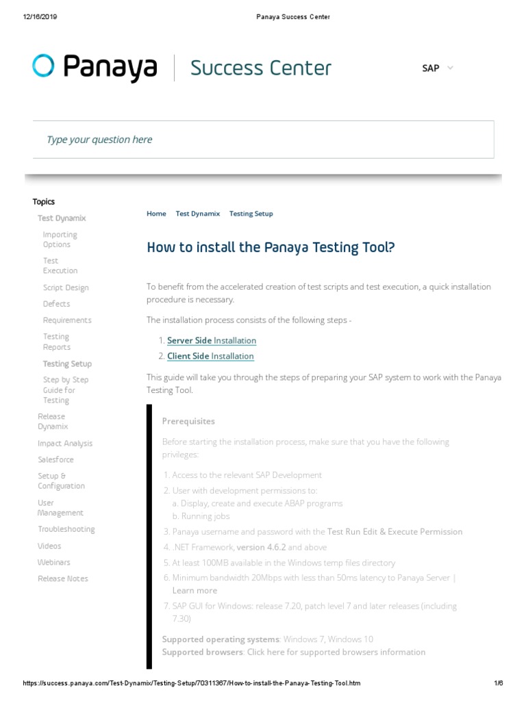 Panaya Success Center - Installation Steps | PDF | Microsoft Windows ...