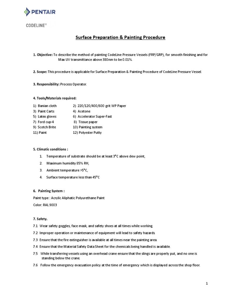Appendix G - Painting Procedure | PDF | Paint | Paintings