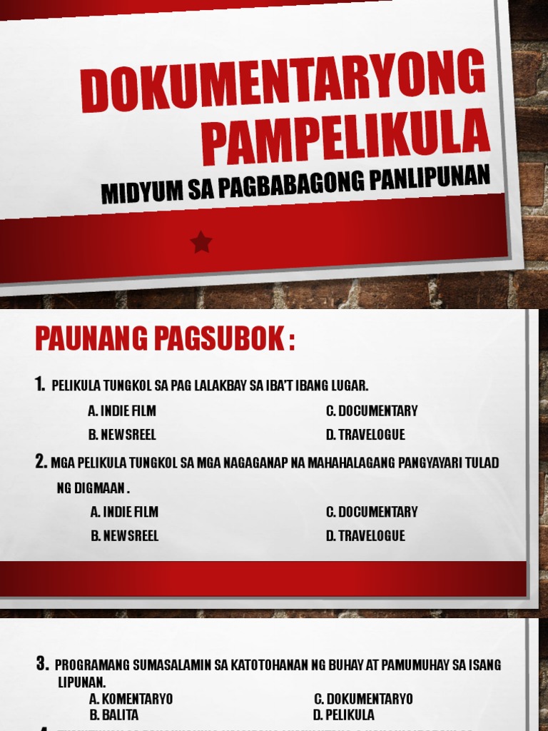 Dokumentaryong Pampelikula PINAL | PDF