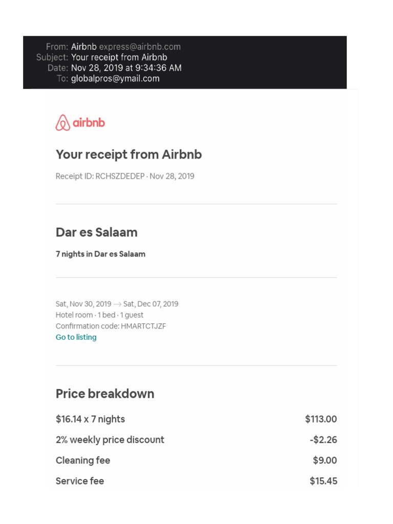Your Receipt From Airbnb PDF | PDF | Law