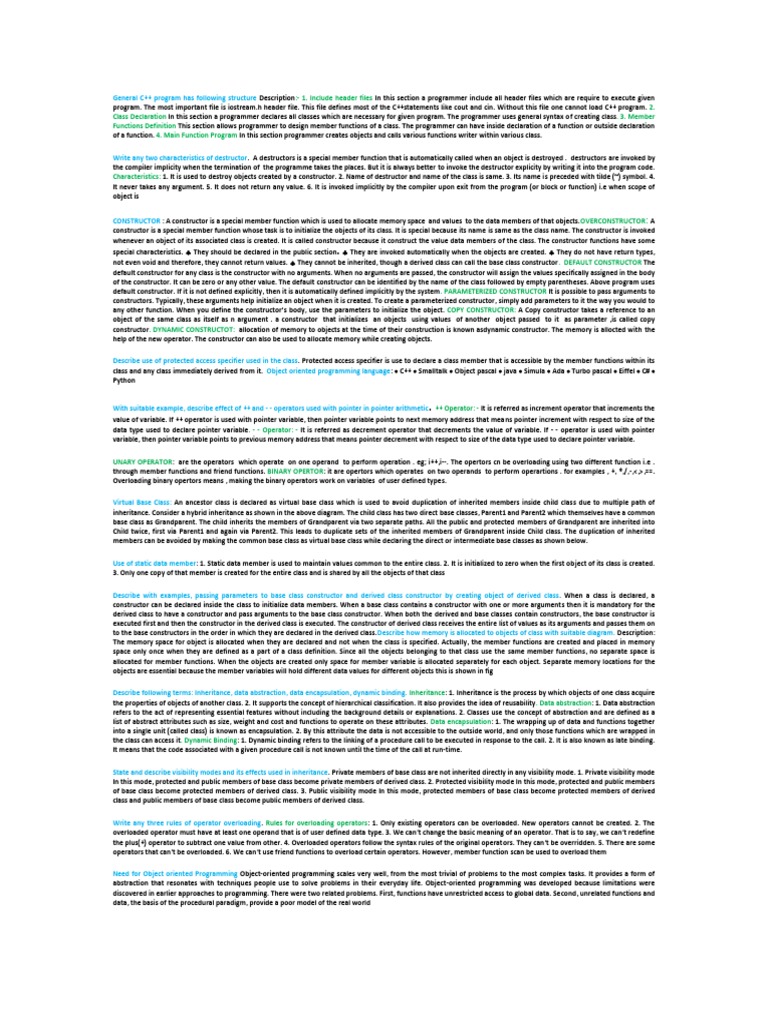 Oop Notes | PDF | Constructor (Object Oriented Programming) | Programming Oop Notes | PDF | Constructor (Object Oriented Programming) | Programming