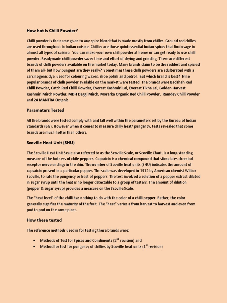 Chili Powder | PDF | Chili Pepper | Spice