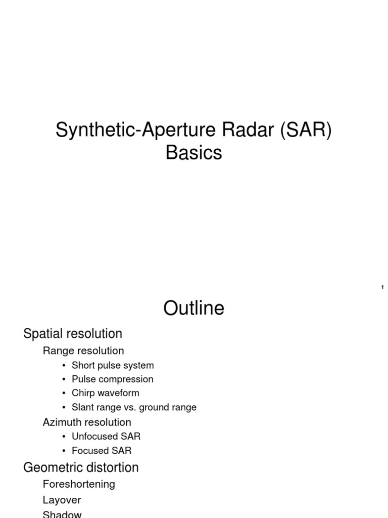 826 SAR Basics-F15 | PDF | Radar | Analog To Digital Converter