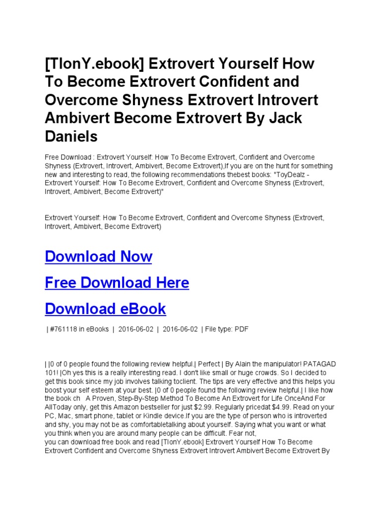 Extrovert Yourself How To Become Extrovert Confident and Overcome ...