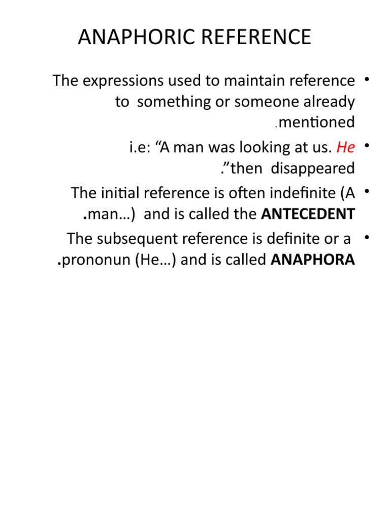 Anaphoric Reference | PDF