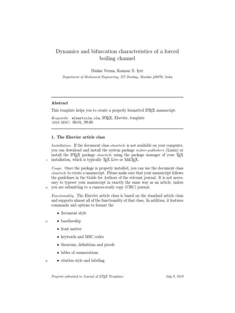 Elsarticle Template | PDF | Theoretical Physics | Modern Physics