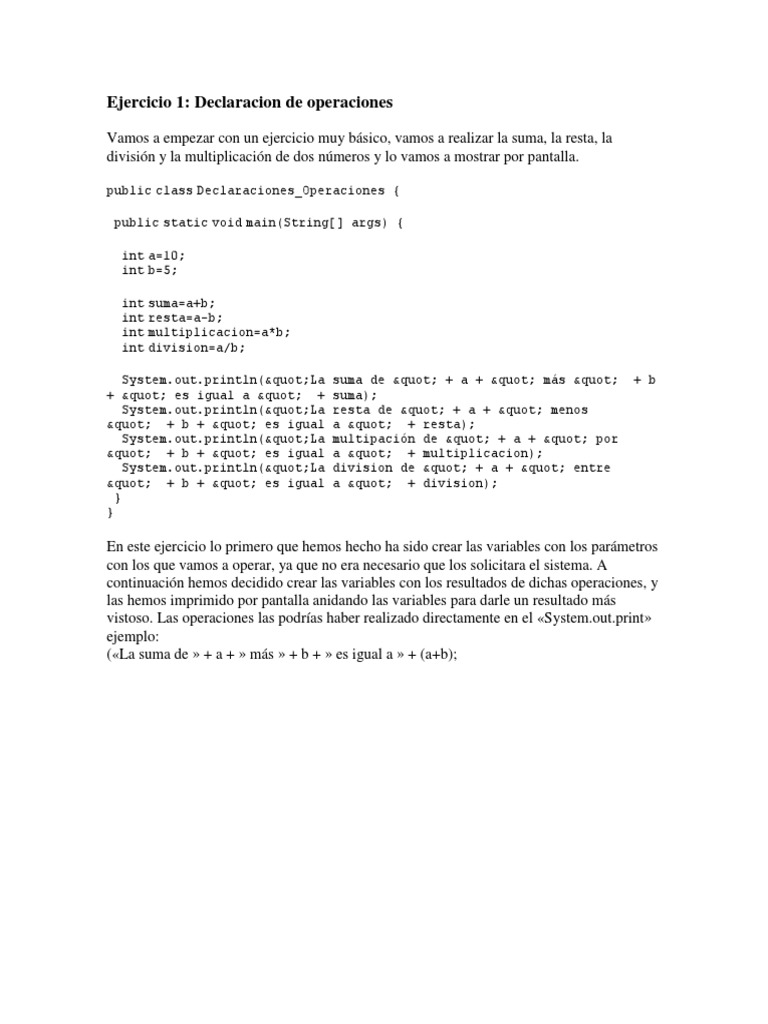 Ejercicio 4 Programación Resuelto | PDF | Java (lenguaje de programación) | Áreas de informática