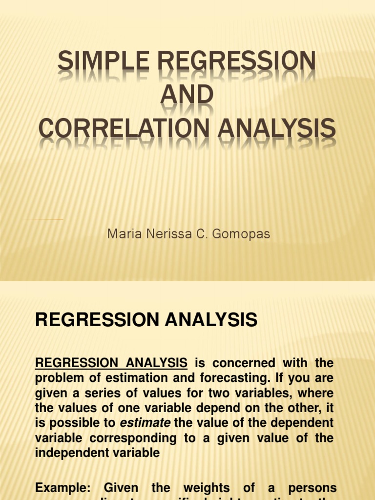 Simple Regression and Correlation Analysis | PDF | Correlation And Dependence | Dependent And ...