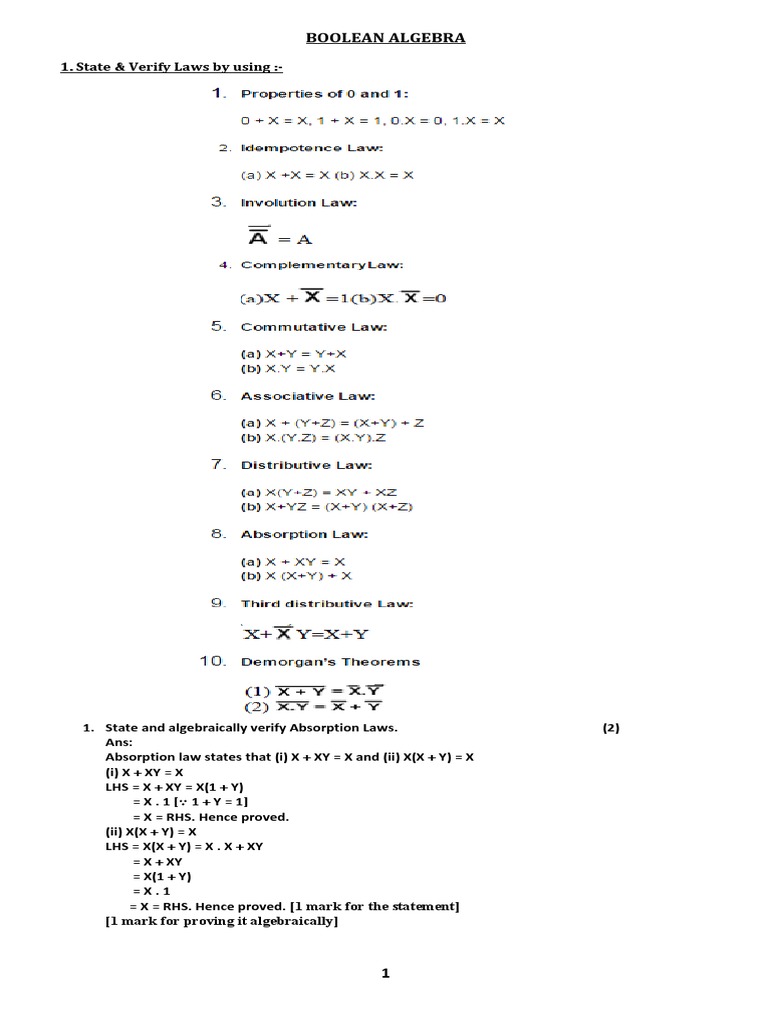 Boolean Algebra PDF | PDF | Boolean Algebra | Teaching Mathematics
