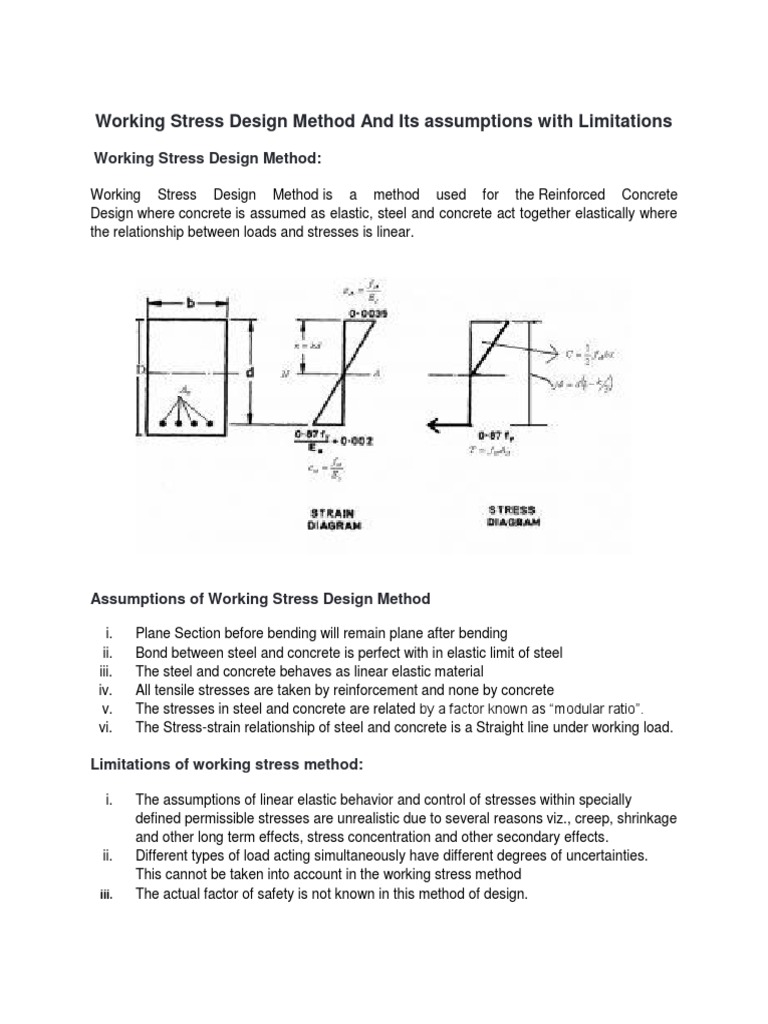 Working Stress Design Method and Its Assumptions With Limitations | PDF | Strength Of Materials ...