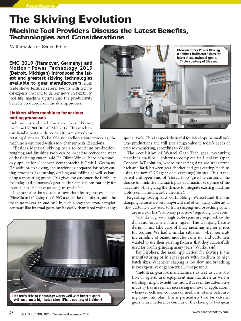 Gear Skiving Evolution | PDF | Business Process | Metalworking