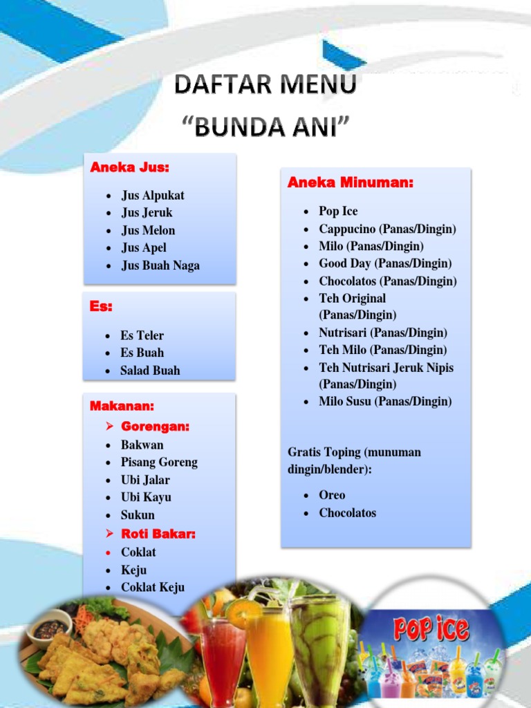 Daftar Menu | PDF