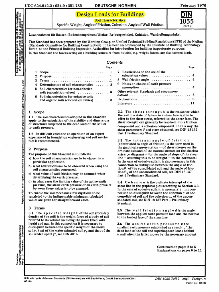 Din 1055 2 | PDF | Soil Mechanics | Soil