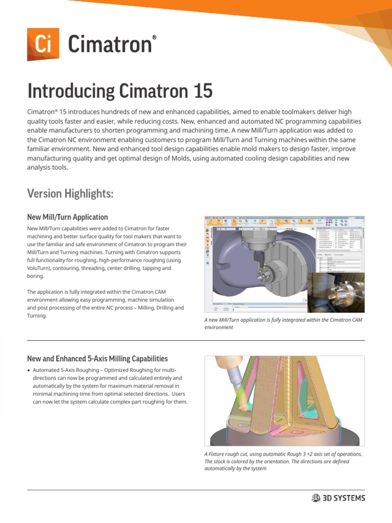 3d Systems Cimatron 15 Whatsnew | PDF | Numerical Control | Machining