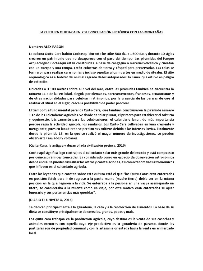 La Cultura Quitu | PDF | Tierra | Cultura (general)