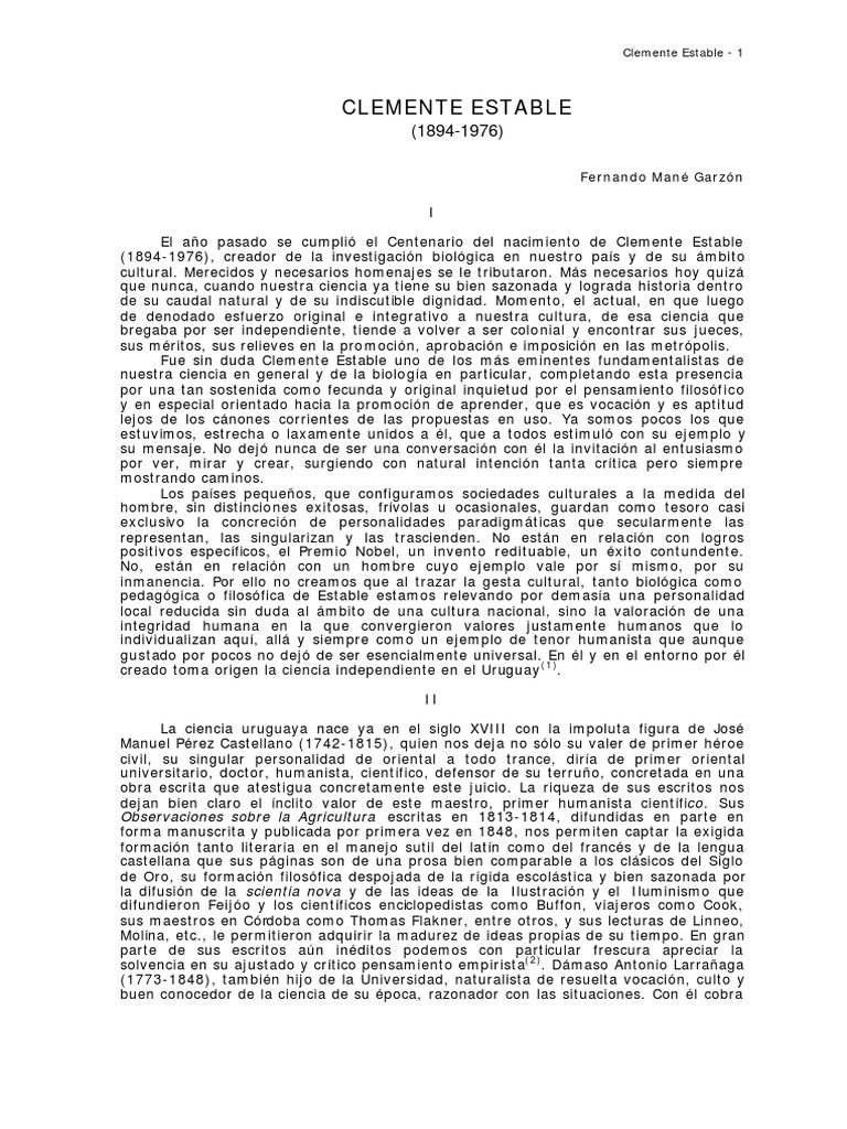 Clemente Estable | PDF | Evolución | Verdad
