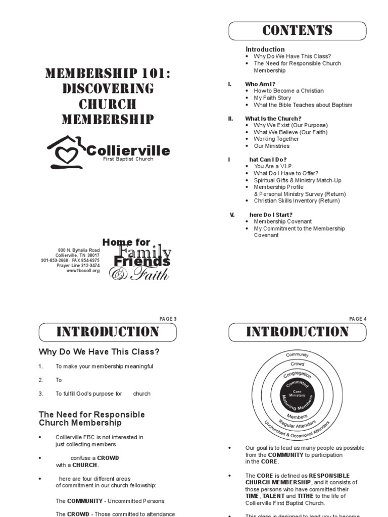 Membership - 101 - Curriculum (First Baptist Church) | PDF | Baptism ...