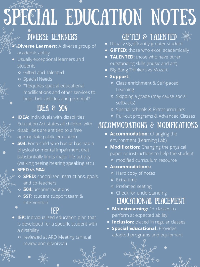 Special Education Notes | PDF | Special Education | Individualized ...