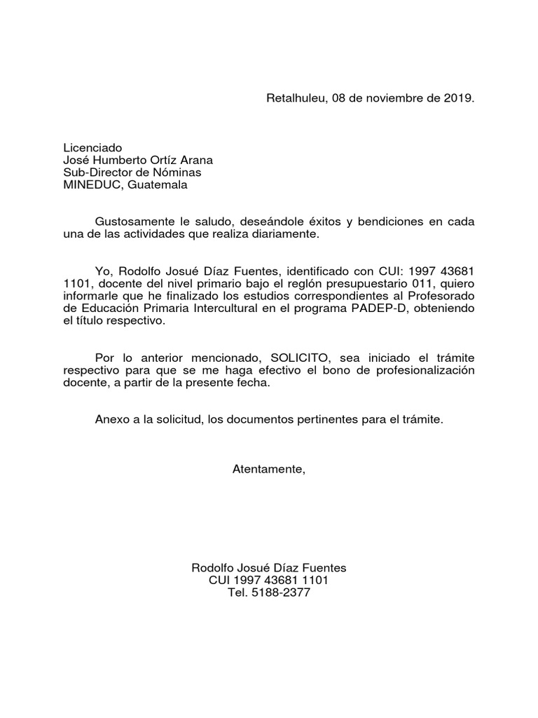 Carta de PADEP-D | PDF