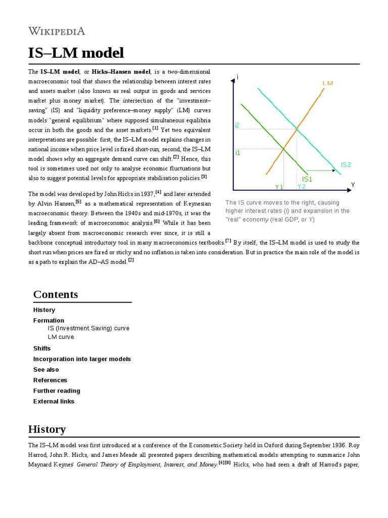 IS-LM Model | PDF | Macroeconomics | Economic Theories