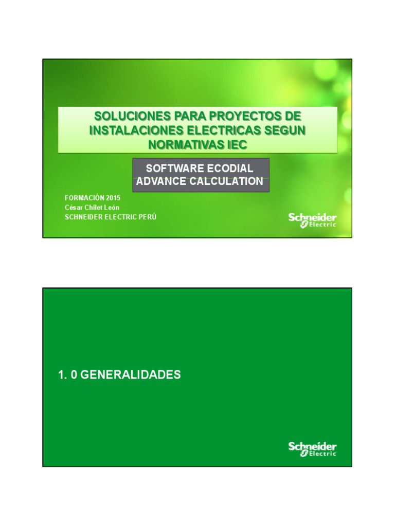 Slides Ecodial Advance Calculation | PDF | Fusible (Eléctrico) | Equipo ...