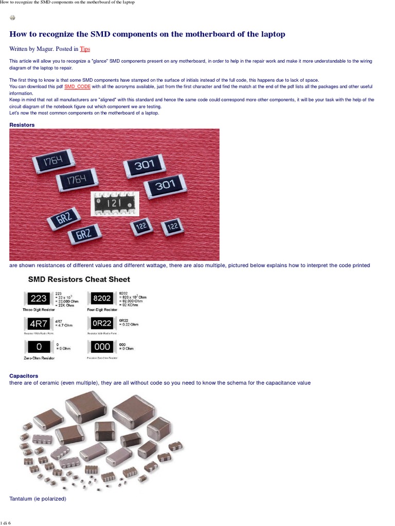 How To Recognize The SMD Components On The Motherboard of The Laptop ...